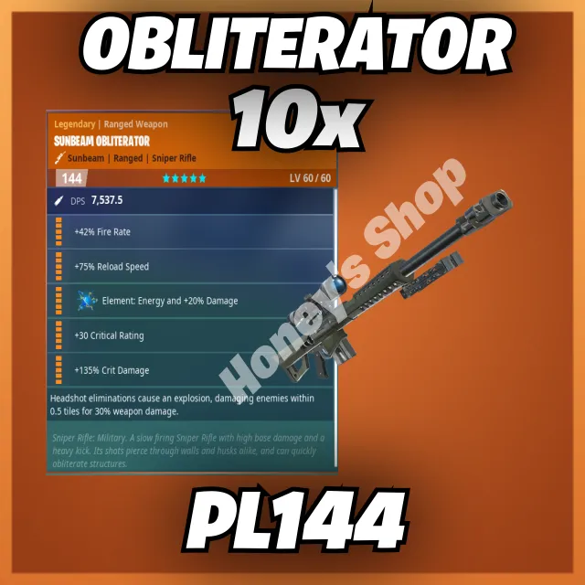 Obliterator | 10x - Fortnite Game Items - Gameflip