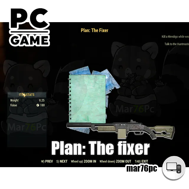 Plan | The Fixer Plan - Fallout 76 Game Items - Gameflip