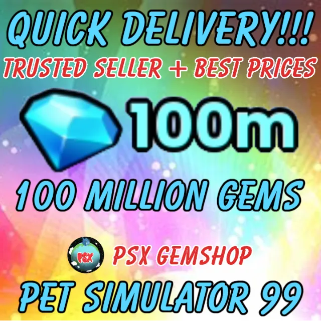 100m Gems PS99 - Pet Simulator 99 Game Items - Gameflip