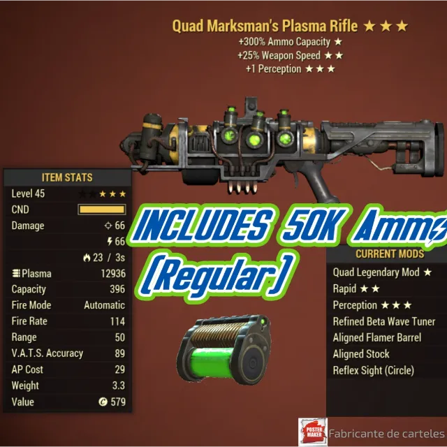 Quad 251P Rifle Plasma + Ammo - Fallout 76 Game Items - Gameflip