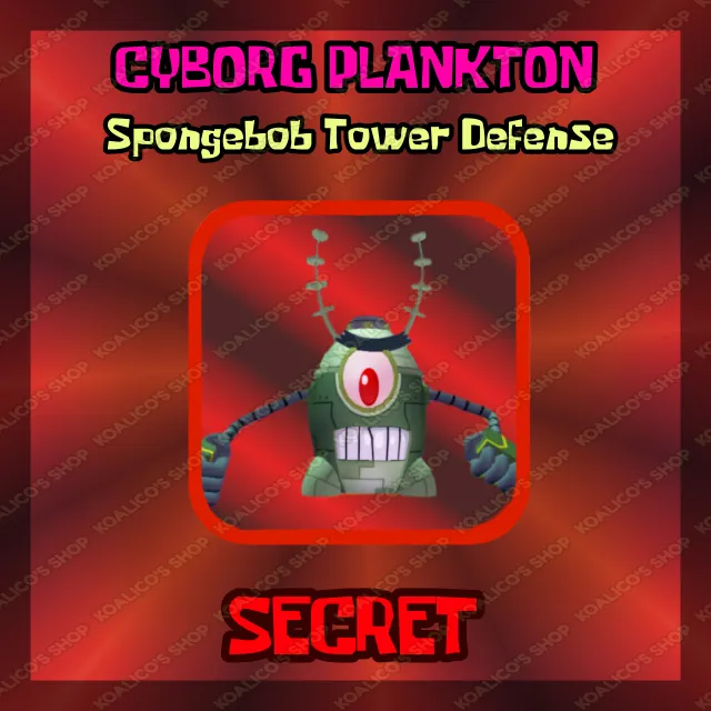 Cyborg Plankton | SBTD - SpongeBob Tower Defense Game Item - Gameflip