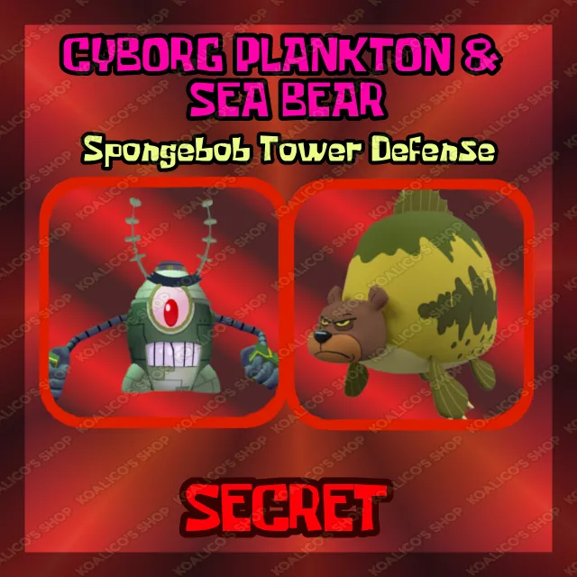 Cyborg Plankton + Sea Bear Bundle | SBTD - SpongeBob Tower Defense Game ...