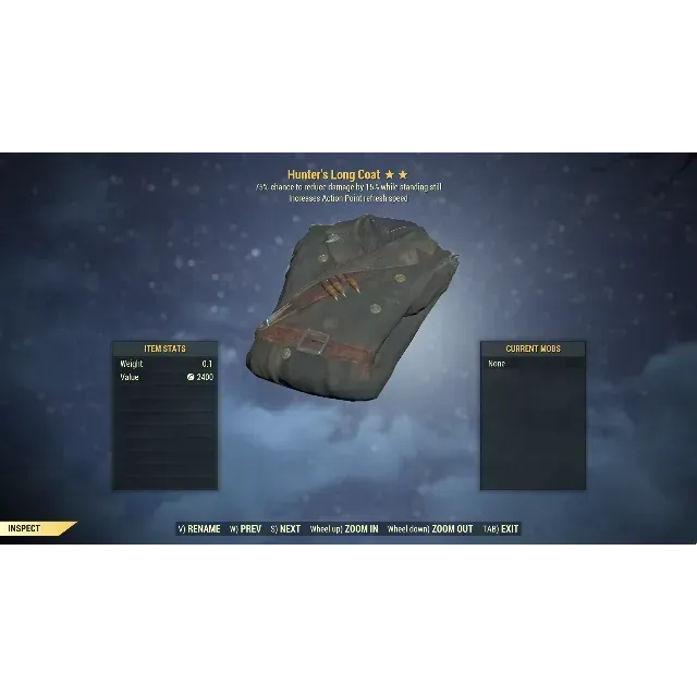 HUNTER'S LONG COAT[SENTINEL][AP] - Fallout 76 Game Item - Gameflip