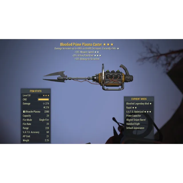 Bloodied Plasma Caster B25/+250 DR - Fallout 76 Game Items - Gameflip
