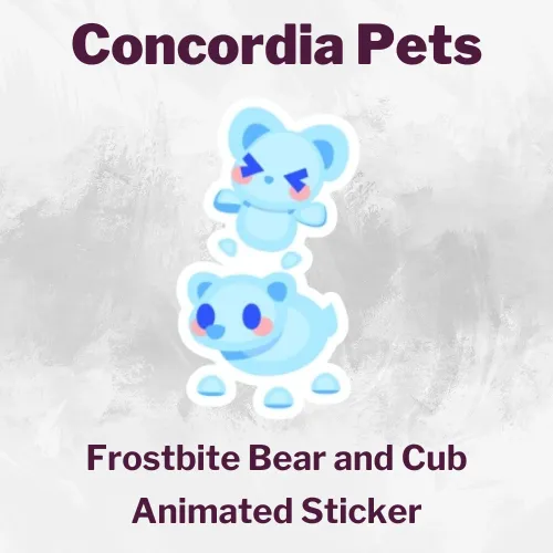 Frostbite Bear & Cub Animated Sticke - Adopt Me Game Item - Gameflip