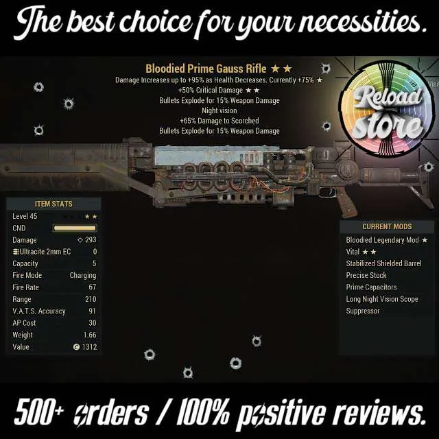 Weapon | B50c Gauss Rifle - Fallout 76 Game Item - Gameflip