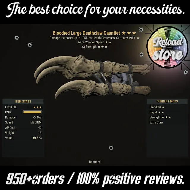 BSSS Deathclaw Gauntlet - Fallout 76 Game Items - Gameflip