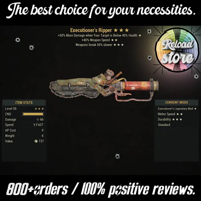 EXEC/SS/50BREAK RIPPER - Fallout 76 Game Item - Gameflip