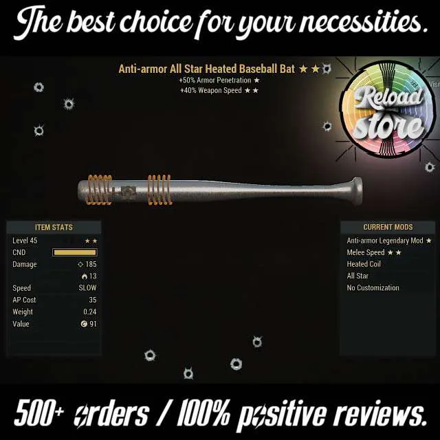 Weapon | AASS Baseball Bat - Fallout 76 Game Item - Gameflip