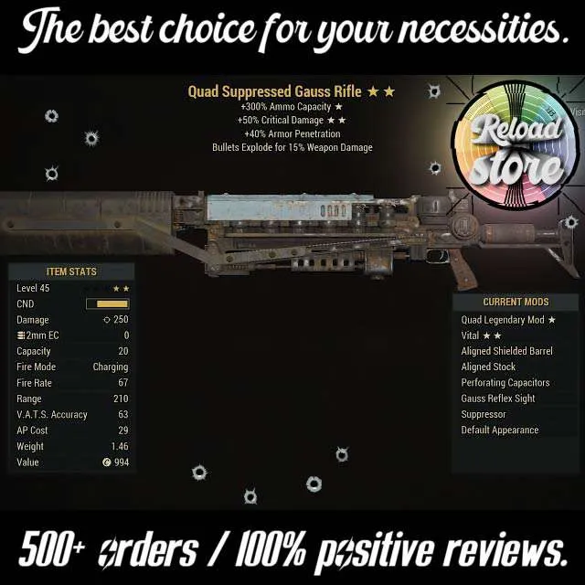 Weapon | Q50c Gauss Rifle - Fallout 76 Game Items - Gameflip