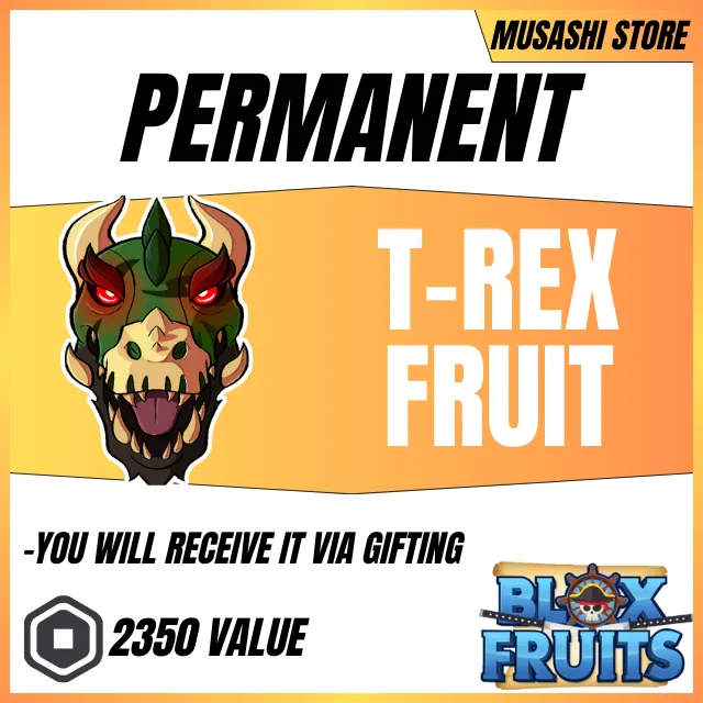 PERMANENT T-REX FRUIT - BLOX FRUIT - Roblox Game Items - Gameflip