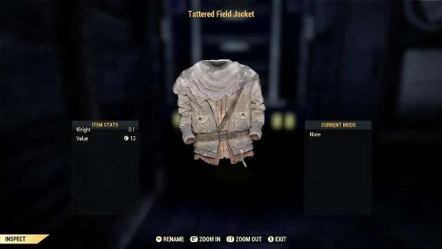 Tattered Field Jacket - Fallout 76 Game Item - Gameflip