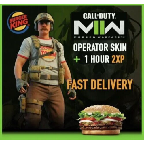 Burger King Town Operator Skin + 1 Hour Double XP [MW2] PC/PS4/PS5/XBOX ...