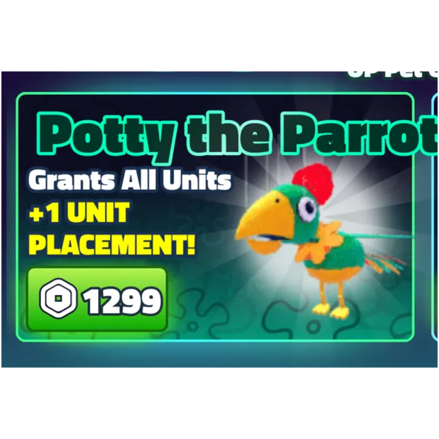potty the parrot - SpongeBob Tower Defense Game Item - Gameflip