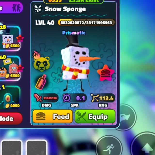 SPONGEBOB TOWER DEFENSE | SBTD | GOLD NC PP SNOW SPONGE - SpongeBob ...