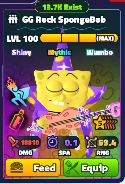 Max Sw Nc 5 Star GG Rock Spongebob - SpongeBob Tower Defense Game Item ...