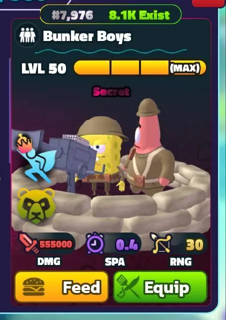 Max Nc Bunker Boys - SpongeBob Tower Defense Game Item - Gameflip
