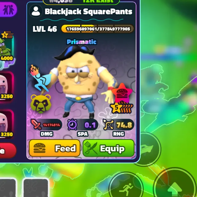 5S BLACKJACK SQUAREPANTS - SpongeBob Tower Defense Game Item - Gameflip