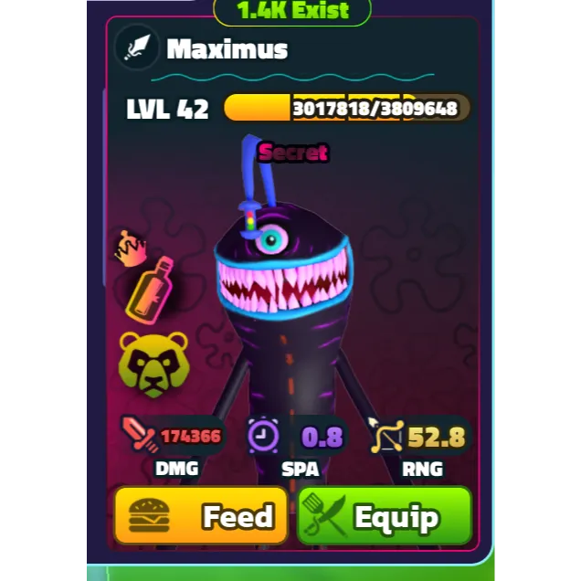 NC Maximus - SpongeBob Tower Defense Game Item - Gameflip