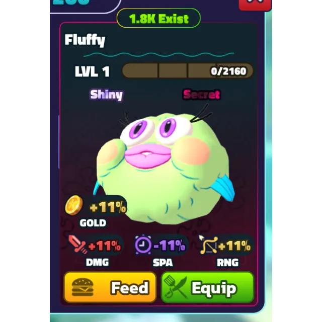 Shiny Fluffy - SpongeBob Tower Defense Game Item - Gameflip