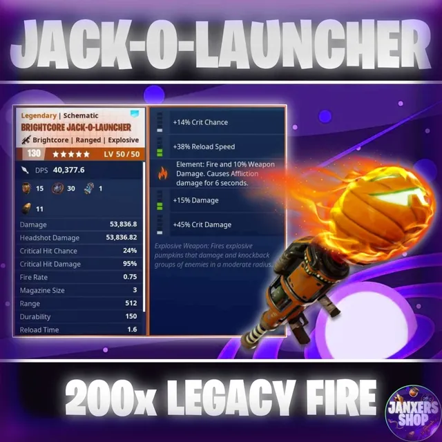 200x Legacy Jack-O | Fortnite STW - Fortnite Game Items - Gameflip