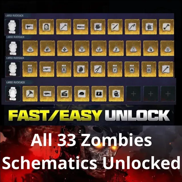 MW3 Zombies All 33 Schematics - Call of Duty Game Items - Gameflip