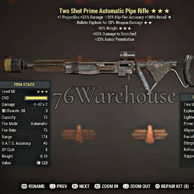 TSE90 Pipe Rifle - Fallout 76 Game Items - Gameflip