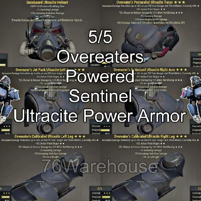 Overeaters AP Sentinel Ultracite - Fallout 76 Game Items - Gameflip