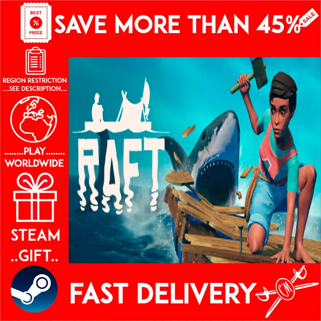 RAFT (STEAM GIFT)🎁🎁🎁 (get a bonus game 🎮 and a discount 💵 for the next ...
