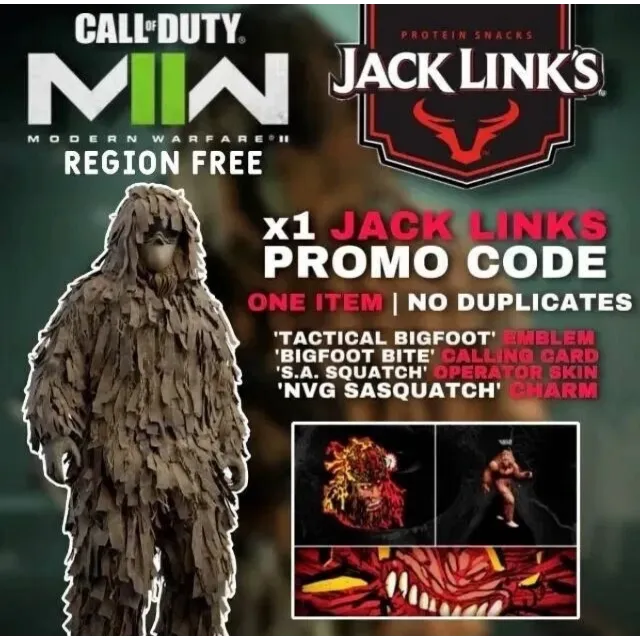 Call of Duty Warzone Jack Links Ghillie Skin (1 x Code) MW2 MW3 - Call ...