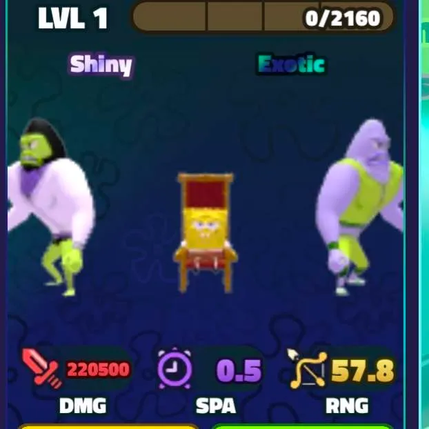 Shiny King Of Karate - SpongeBob Tower Defense Game Item - Gameflip