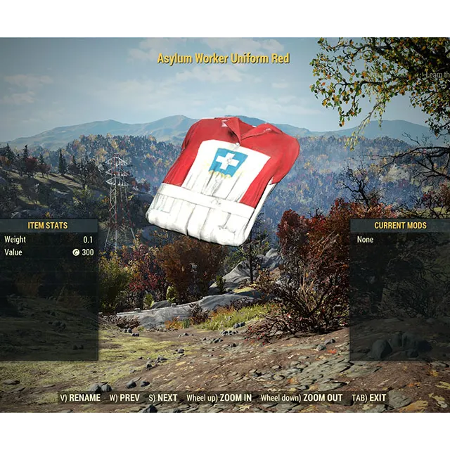 Asylum Worker Uniform Red + Hat /Set - Fallout 76 Game Item - Gameflip