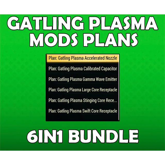 Gatling Plasma Mods Plans 6in1 Bundle - Fallout 76 Game Item - Gameflip