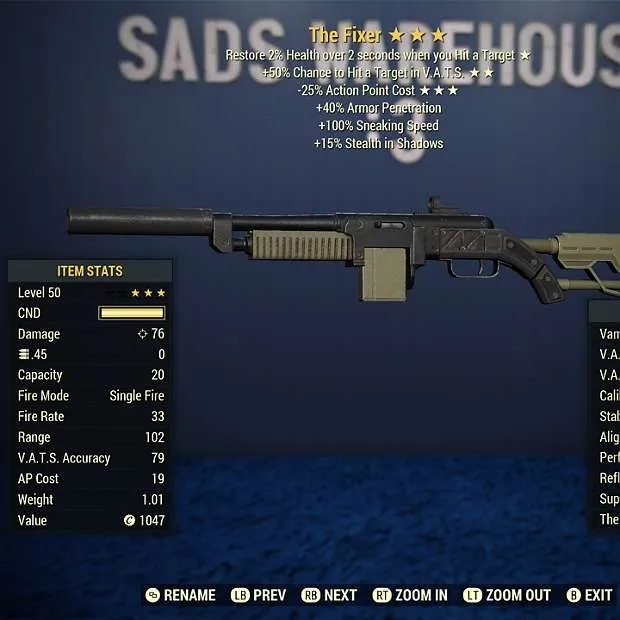 Weapon | V5025 Fixer - Fallout 76 Game Items - Gameflip