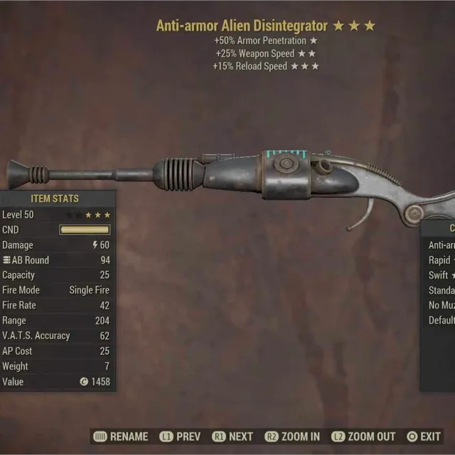 AA2515 Alien Disintegrat - Fallout 76 Game Items - Gameflip