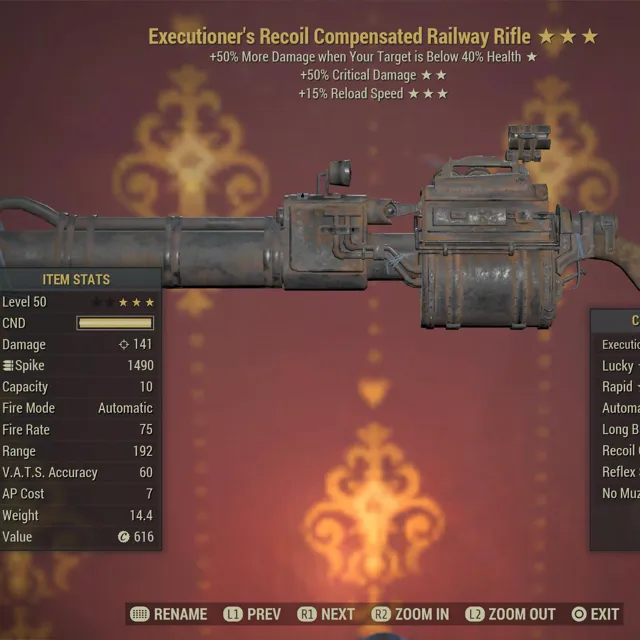 Weapon | E50c15 Railway - Fallout 76 Game Items - Gameflip