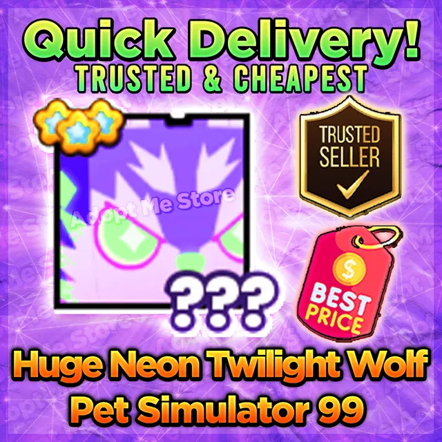 Huge Neon Twilight Wolf - Roblox Game Items - Gameflip