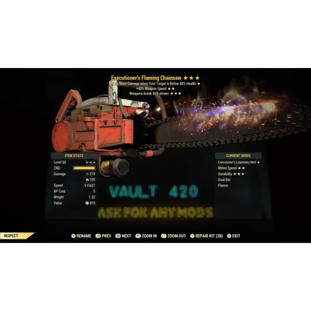 ⭐⭐⭐ Exe 40SS 50Break Chainsaw - Game Items - Gameflip