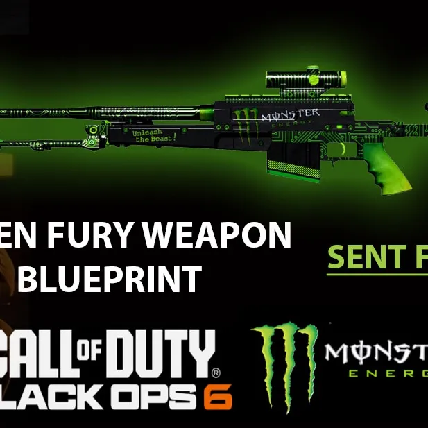 Call of Duty Black Ops 6 Green Fury Monster Energy Weapon Blueprint ...