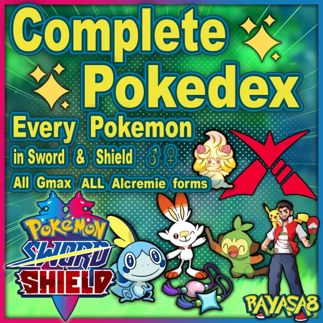 COMPLETE Pokedex Pokemon Home Sword and Shield Galar 6iv Shiny Non ...
