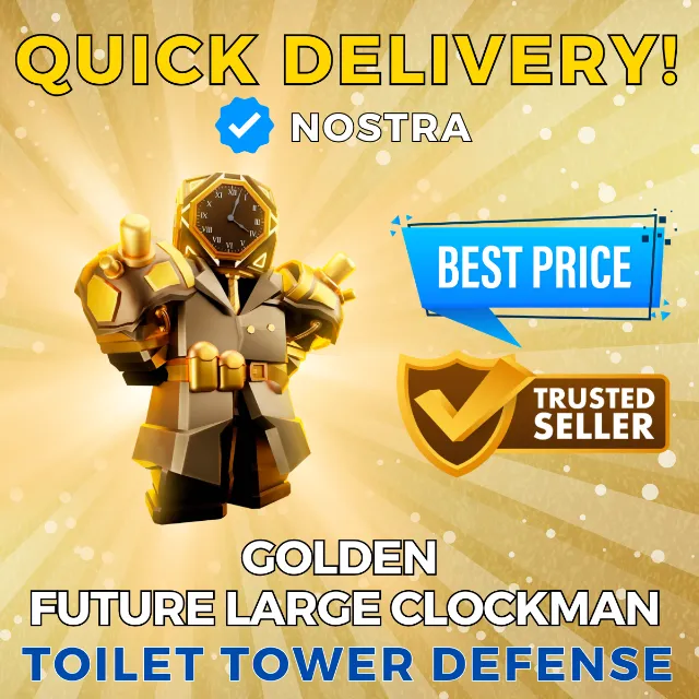 Golden Future Large Clockman - Toilet Tower Defense Game Items - Gameflip