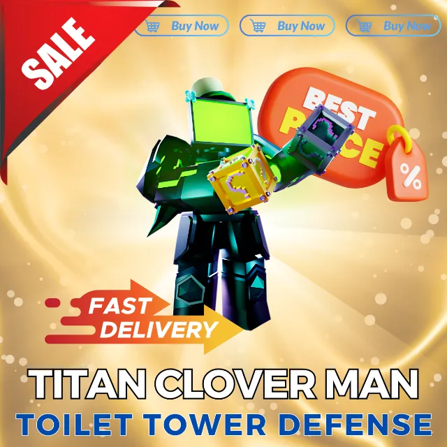 Titan Clover Man - Toilet Tower Defense Game Items - Gameflip