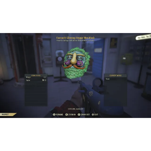 Fasnacht Glowing Veggie Man Mask - Fallout 76 Game Item - Gameflip