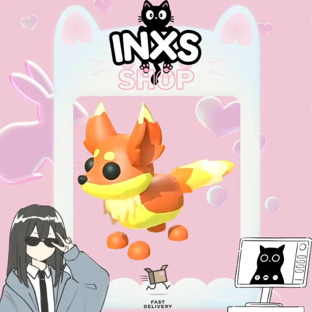FLAMING FOX - Adopt Me Game Item - Gameflip