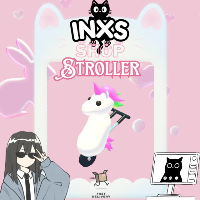 UNICORN STROLLER - Adopt Me Game Item - Gameflip