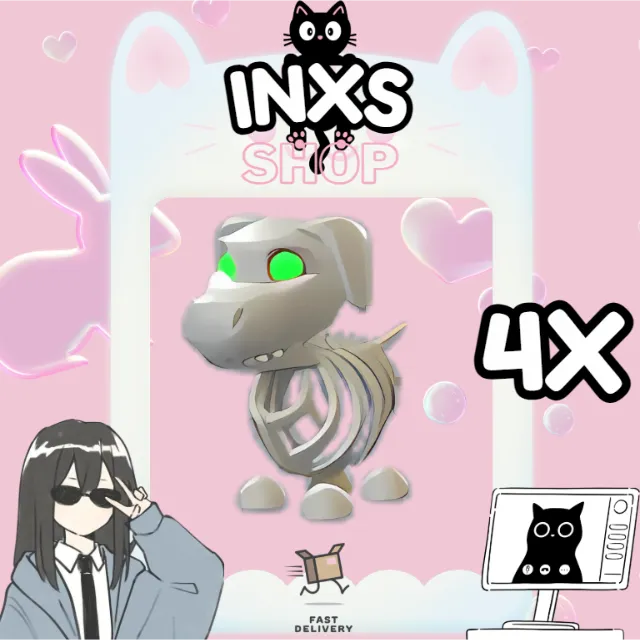 HALLOWEEN WHITE SKELETON DOG 4X - Adopt Me Game Item - Gameflip