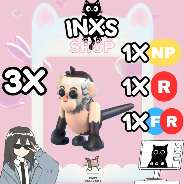 CAPUCHIN MONKEY 3X - Adopt Me Game Item - Gameflip