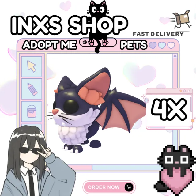 KITTY BAT 4X - Adopt Me Game Item - Gameflip
