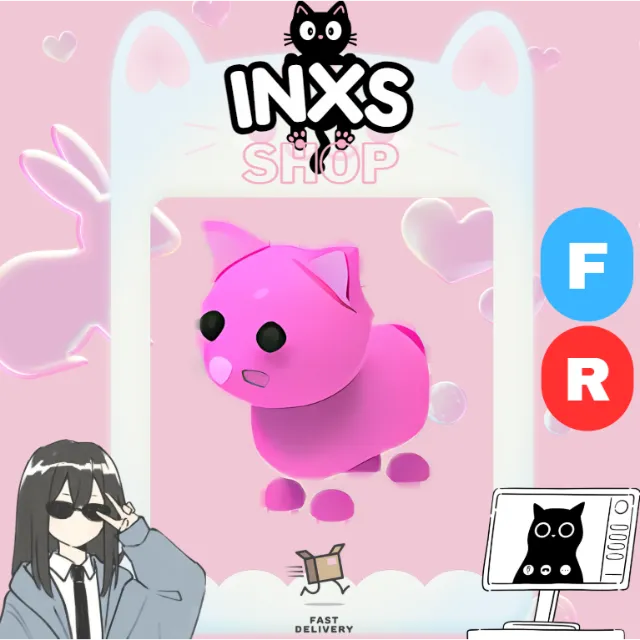 FR PINK CAT - Adopt Me Game Item - Gameflip