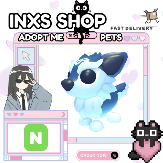 NEON SHIVER WOLF - Adopt Me Game Item - Gameflip